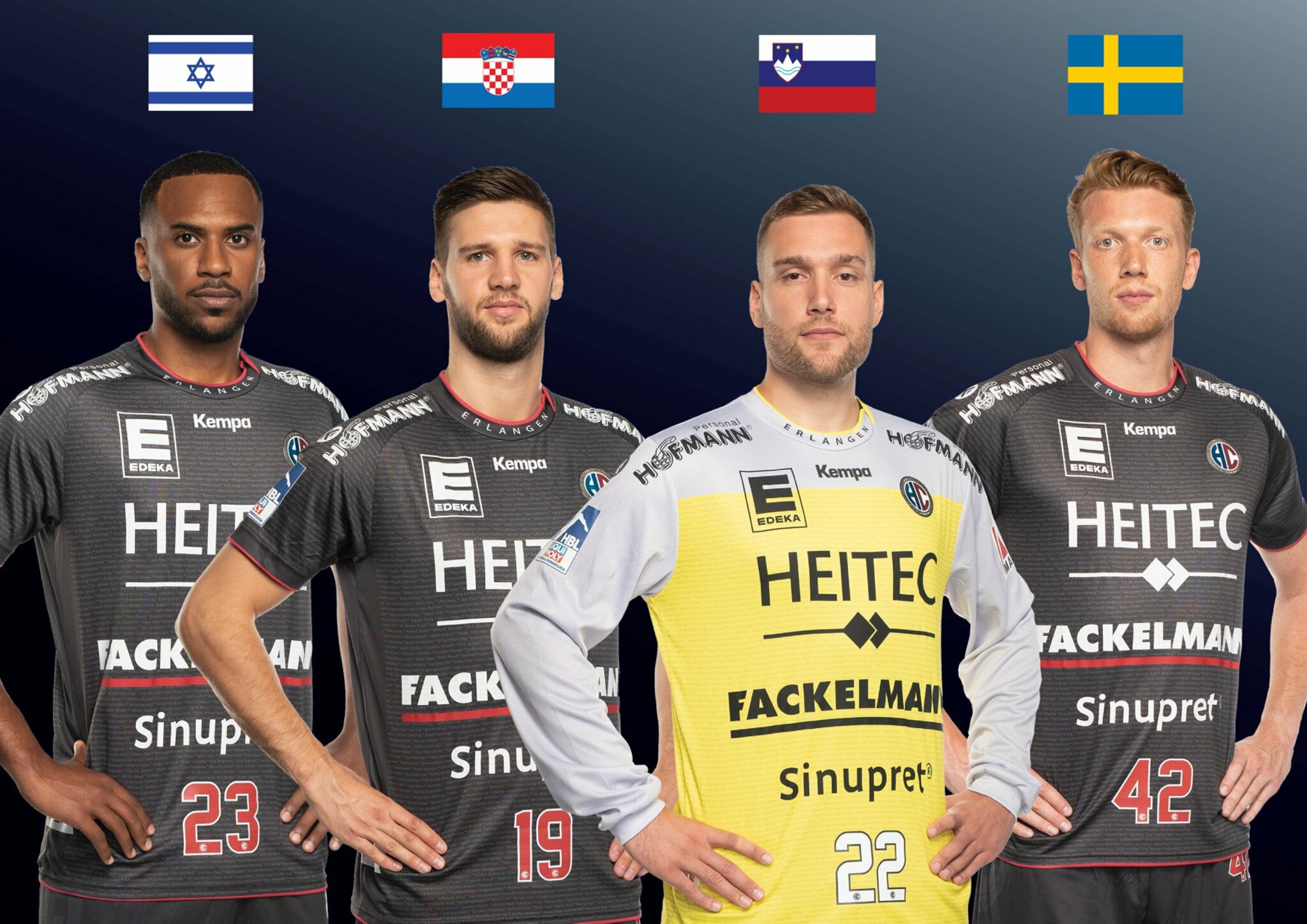 Gleich vier Handballer des HC Erlangen bei den Gruppenspielen dabei ...