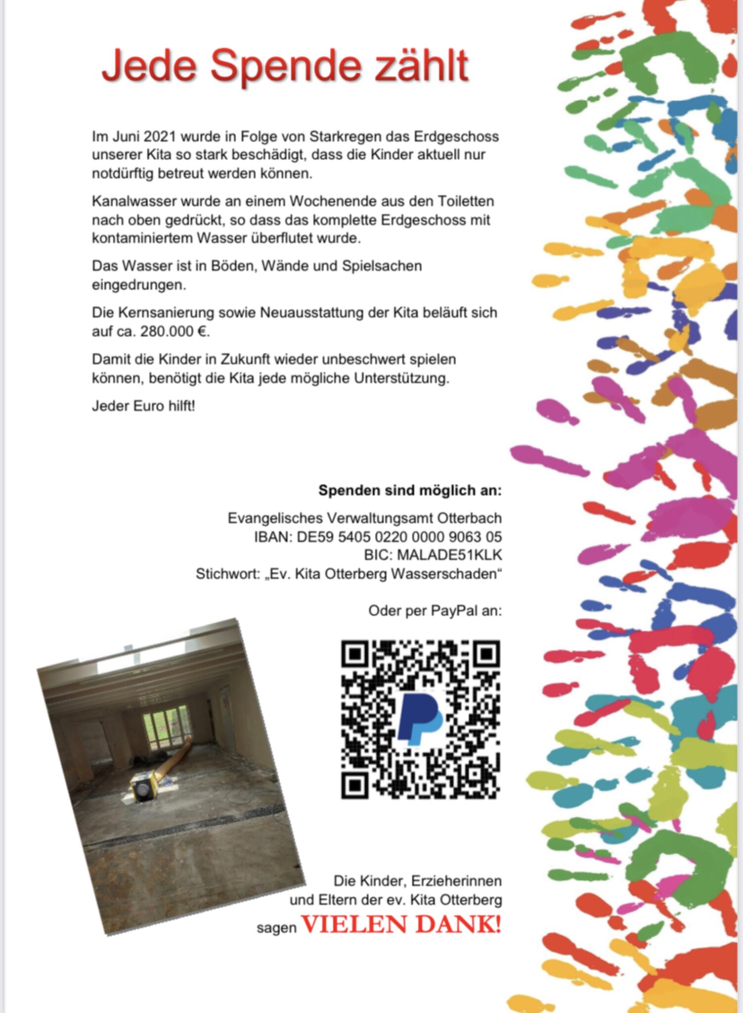 Spendenaufruf für Kita in Otterberg: Wegen Wasserüberflutung auf Hilfe angewiesen - Wochenblatt ...