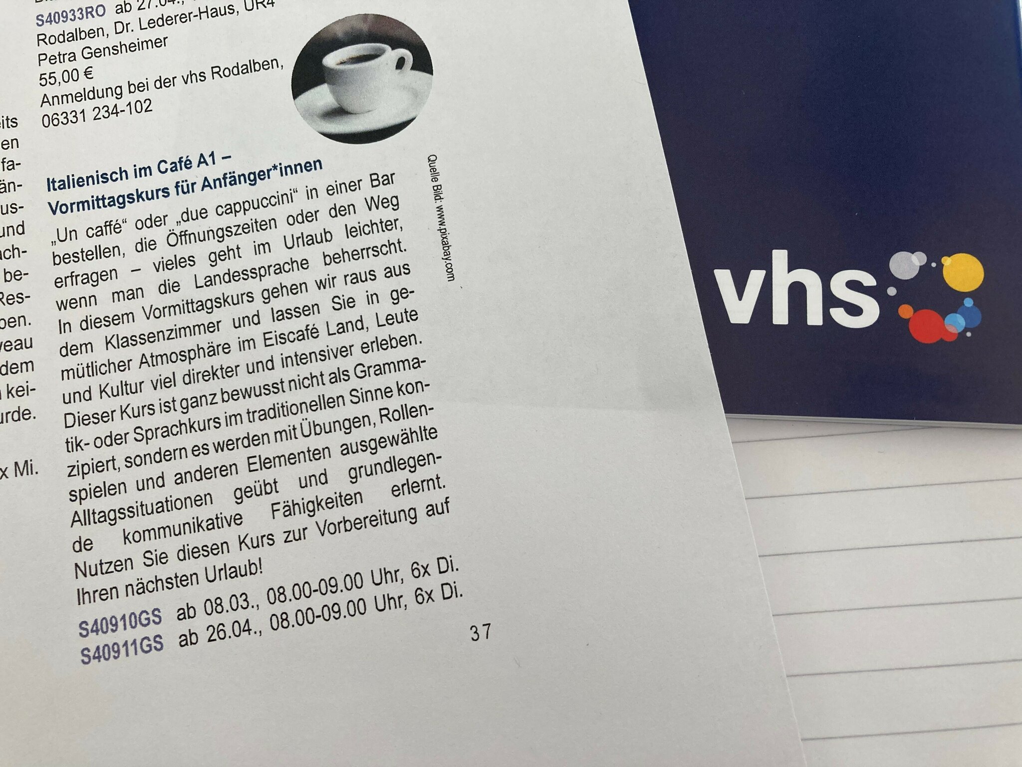 kvhs-Vormittagskurs für AnfängerInnen: Italienisch im Café - Dahn