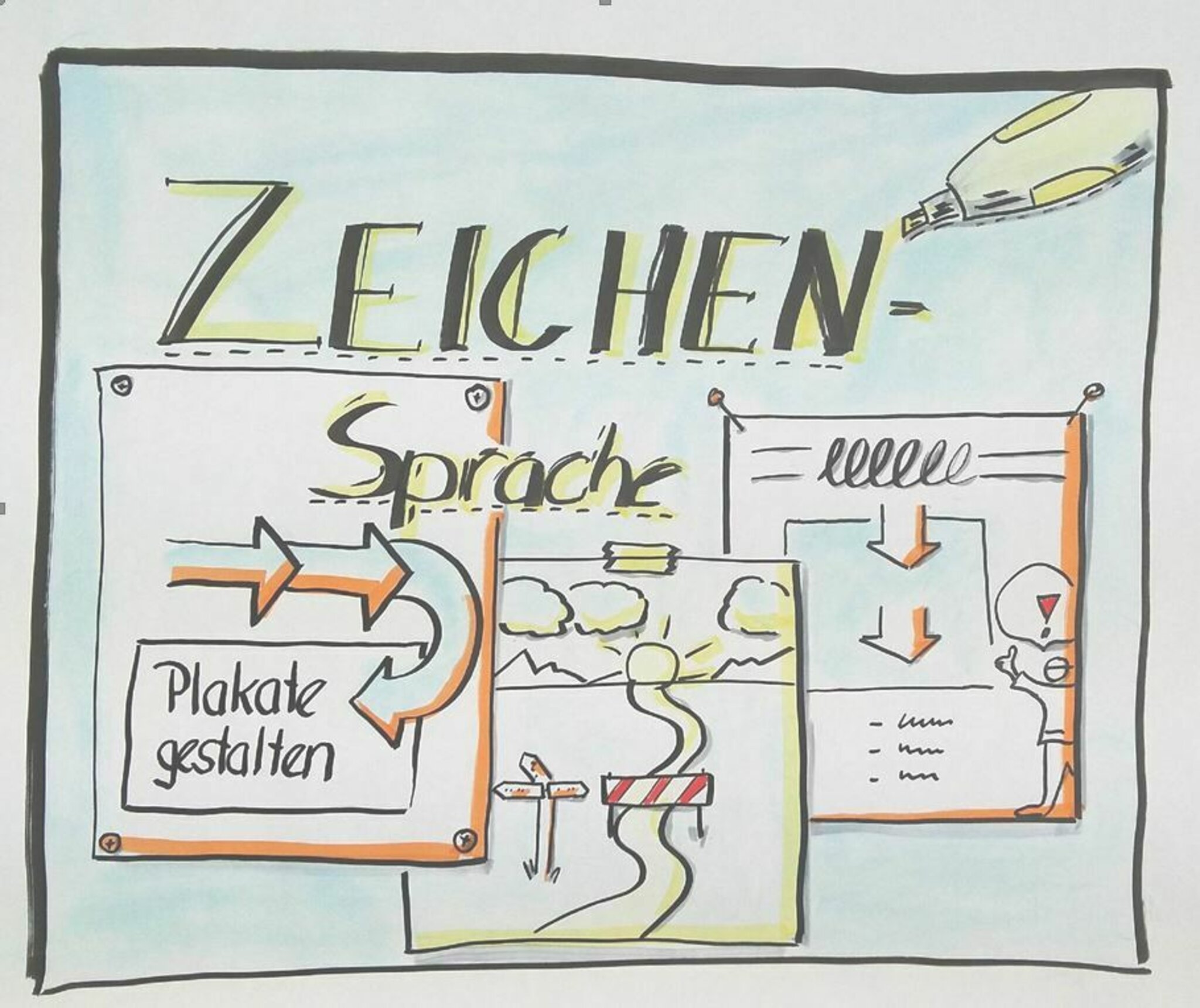 Visualisierungsworkshop zu Plakatgestaltung: Gezeichnete Sprache - Bruchsal