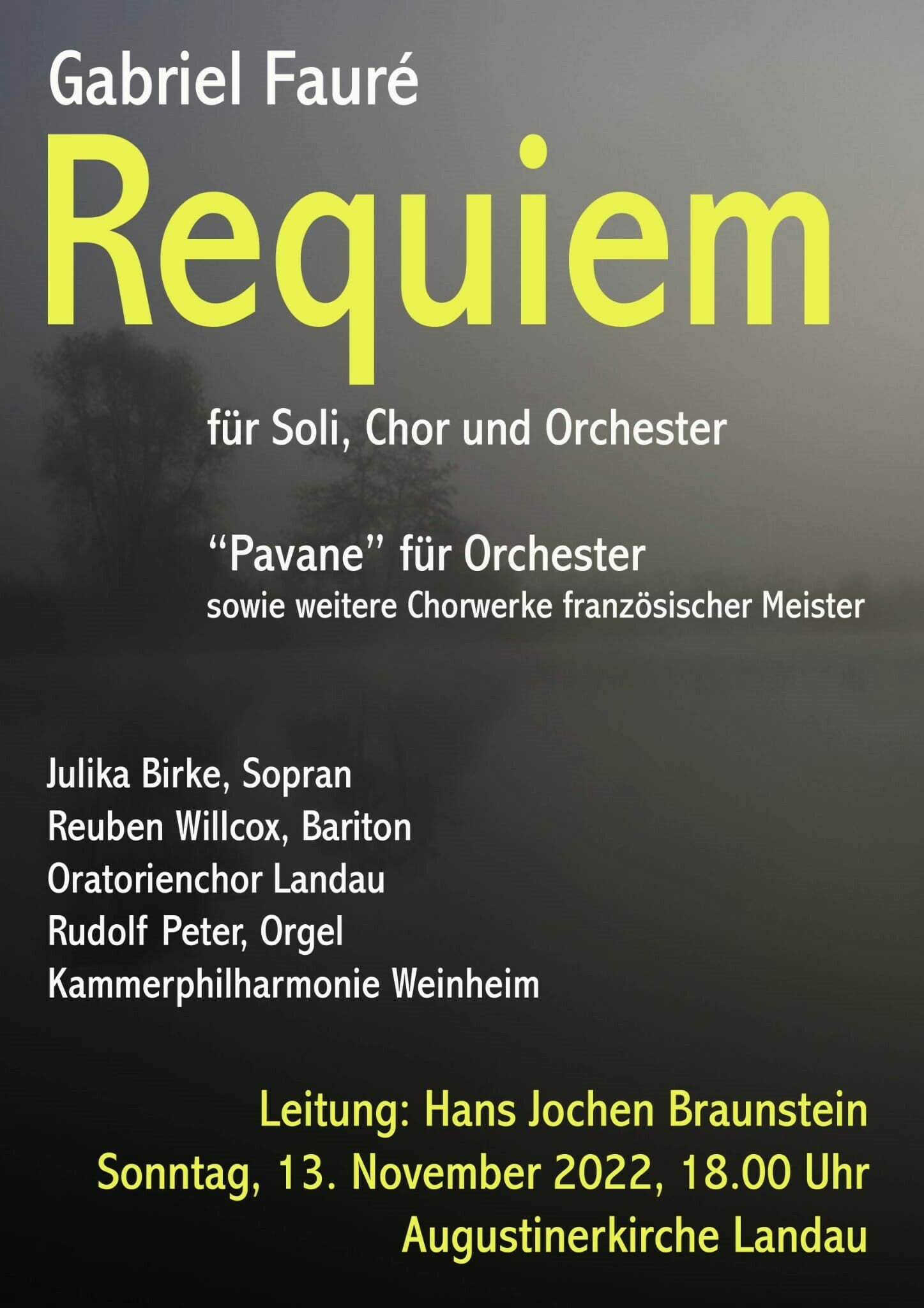 Requiem von Gabriel Fauré: Konzert in der Augustinerkirche in Landau ...
