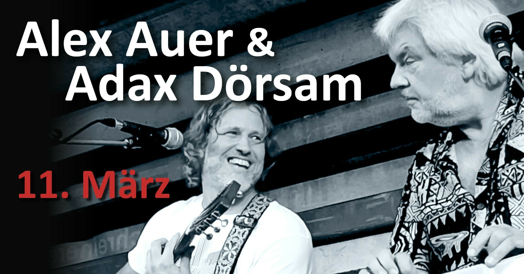 Mannheimer Gitarrengrößen geben Wohnzimmerkonzert: Alex Auer & Adax Dörsam beim MUK - Freinsheim