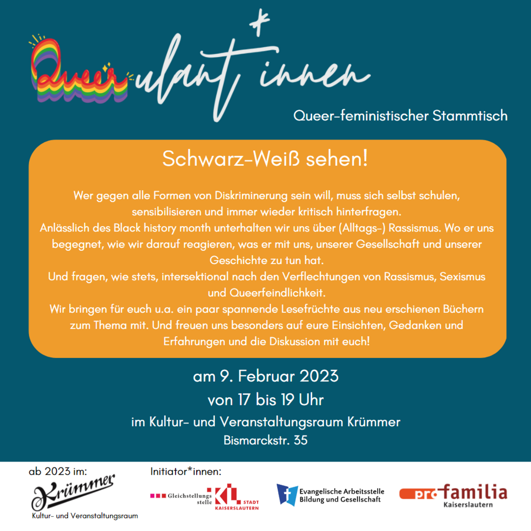 Queer-feministischer Stammtisch: Schwarz-Weiß sehen! Elfter Stammtisch ...