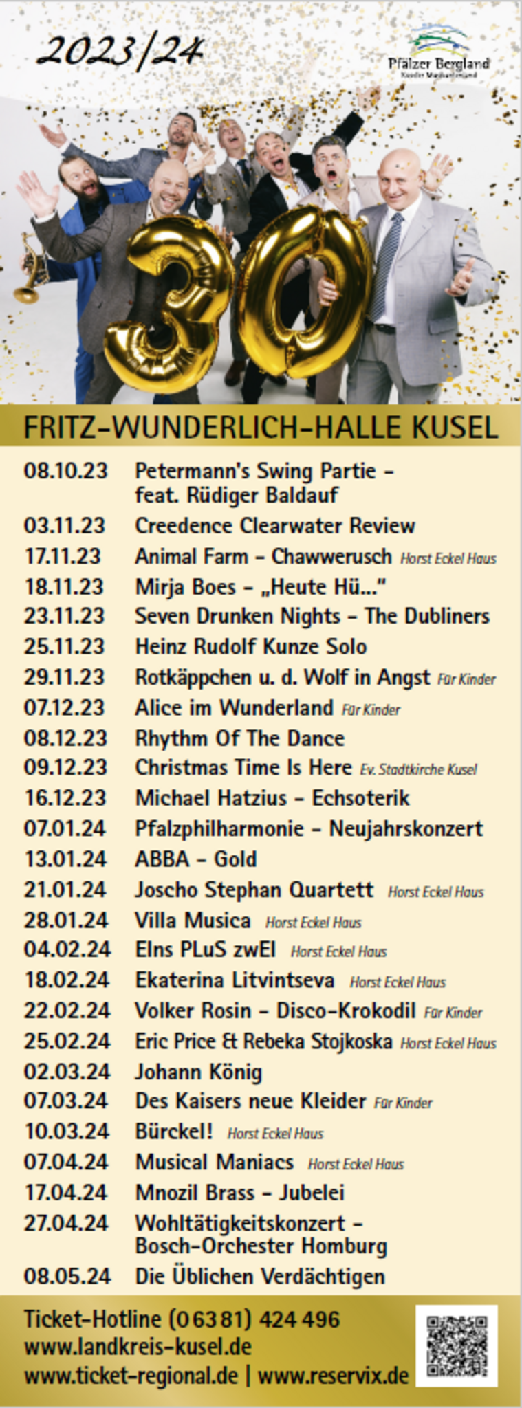 Kulturprogramm Saison 2023/2024 - KUSEL: Kulturrabatt 3 % erhältlich - Kusel-Altenglan