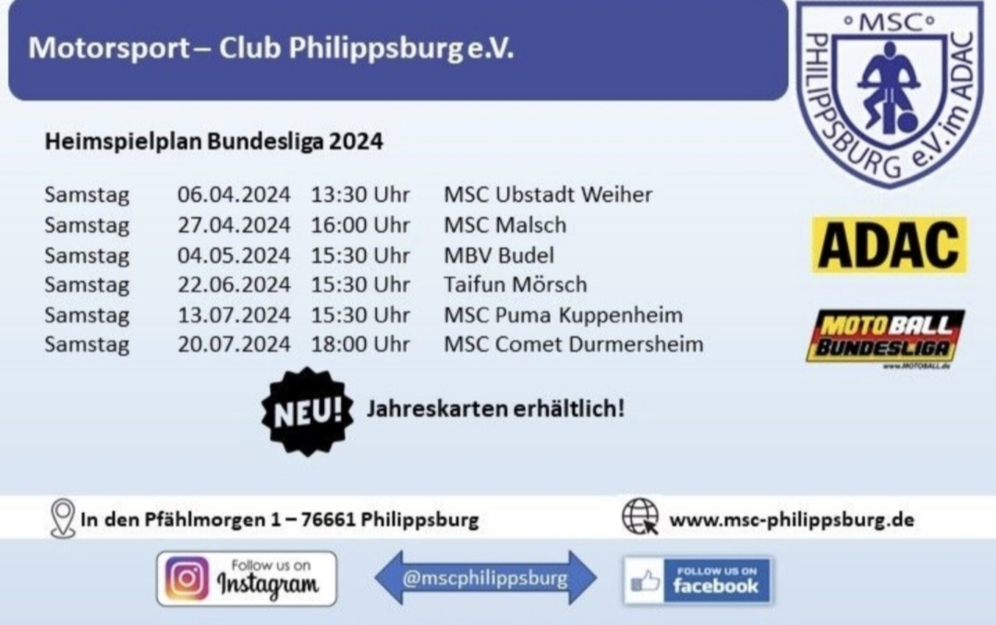 Saison 2024!: Heimspiele - Philippsburg