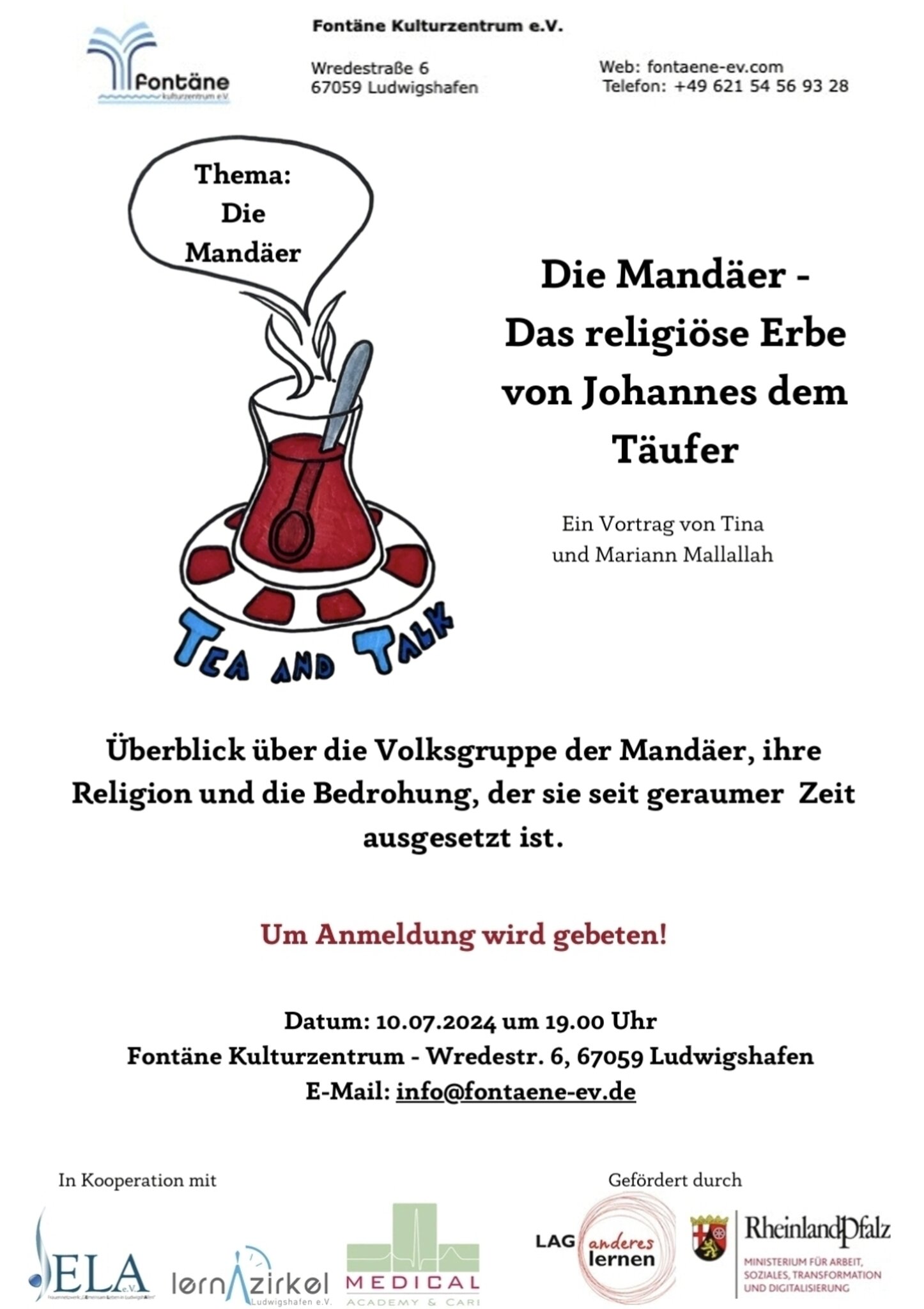 Fontäne Kulturzentrum, Vortrag: Vortrag über die Mandäer - Ludwigshafen