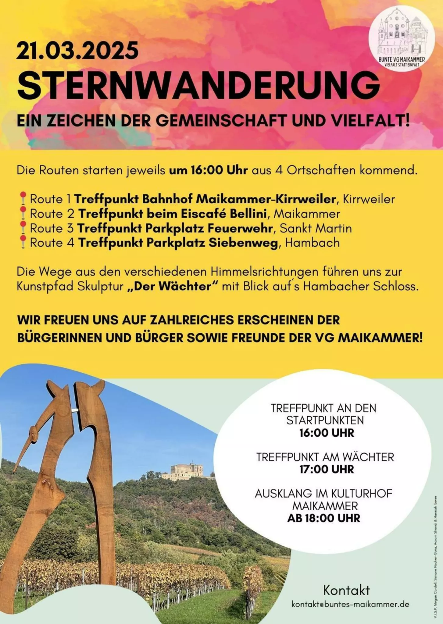 Internationaler Tag gegen Rassismus: Sternwanderung mit Abschlussfest - Maikammer