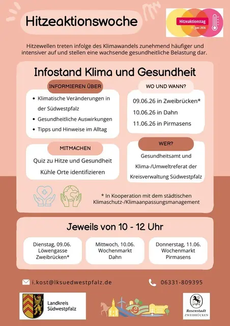 Hitzeaktionswoche: Infostände in Zweibrücken, Dahn und Pirmasens ...