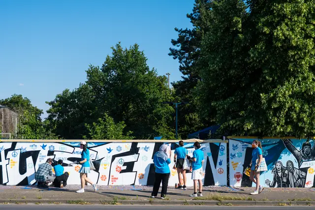 Neues UNICEF-Graffito setzt Zeichen für Vielfalt in Mannheim - Mannheim